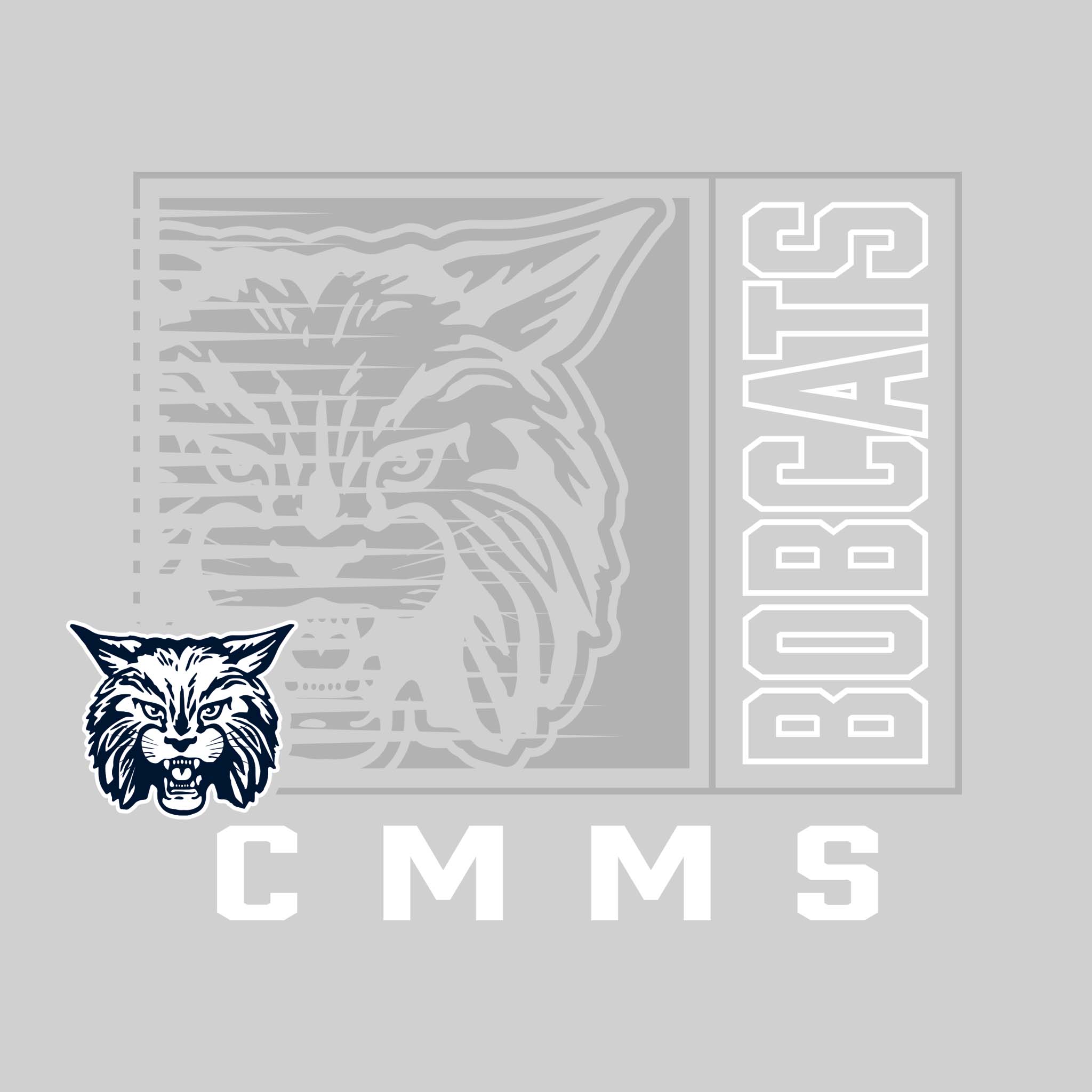 CMMS Bobcats - Spirit Wear - Boxed Cutout Mascot with Outlined Mascot ...
