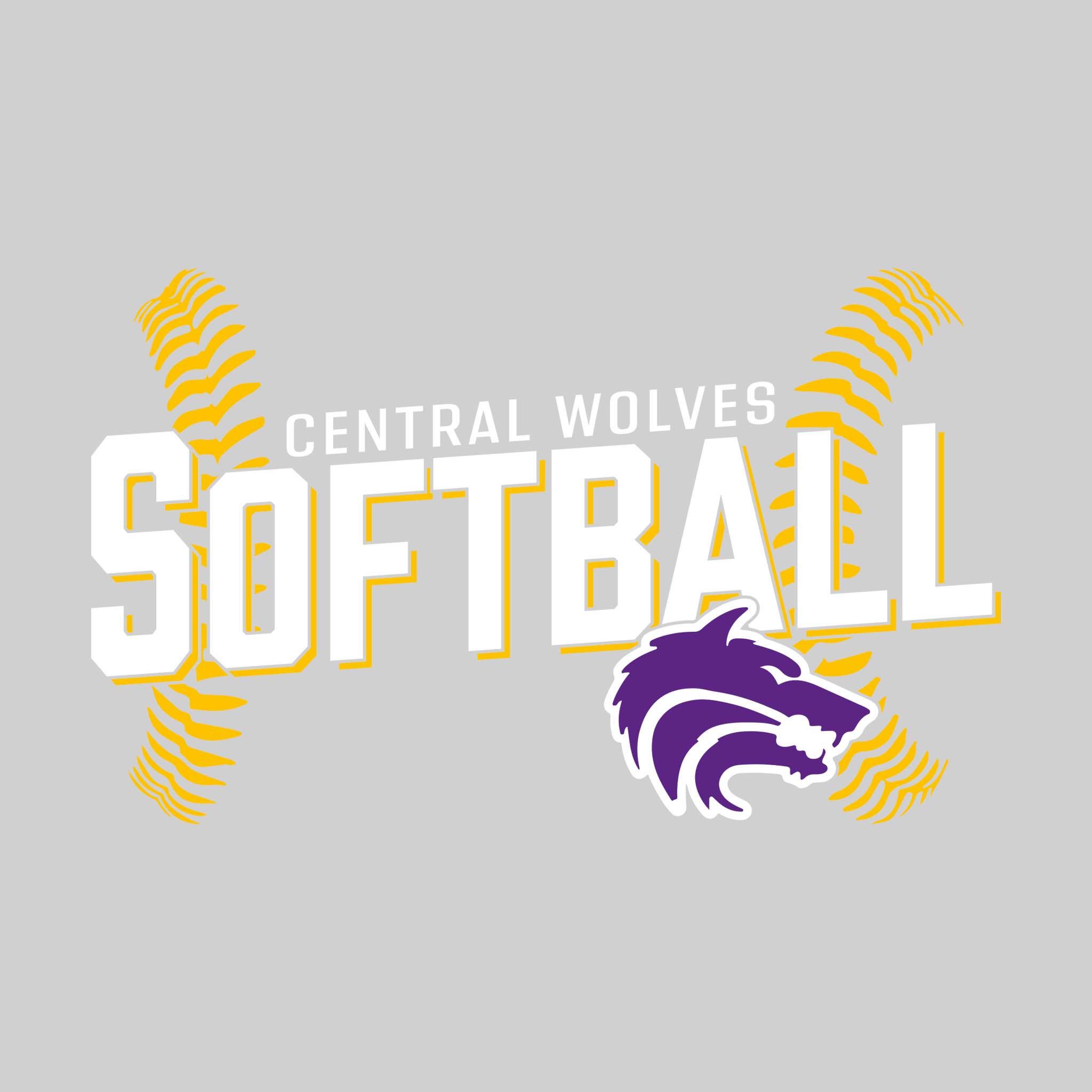 Central Wolves - Softball - Angled Softball with Threads – Oddly ...