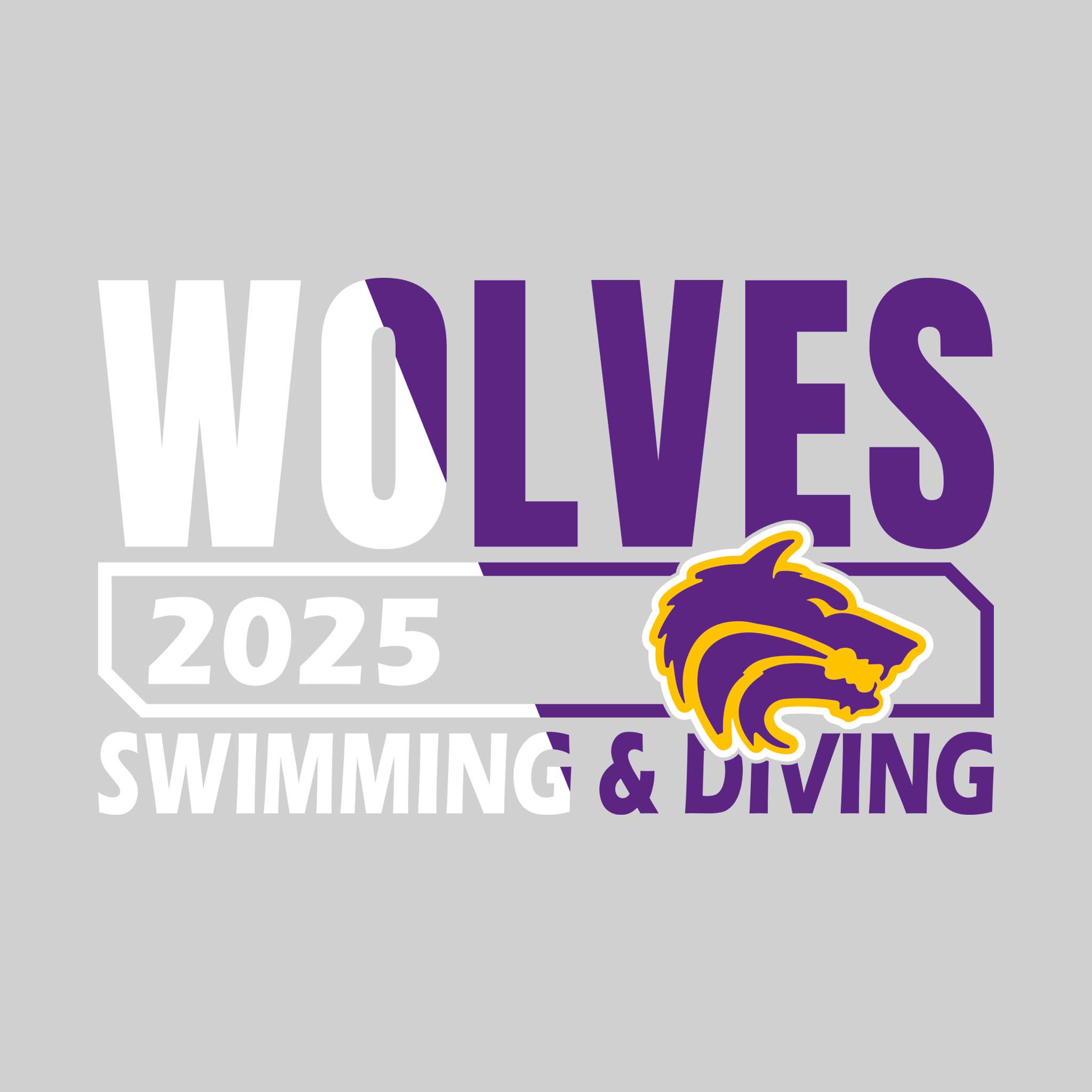 Central Wolves - Swimming - Split Color-Blocked Year – Oddly Creative ...