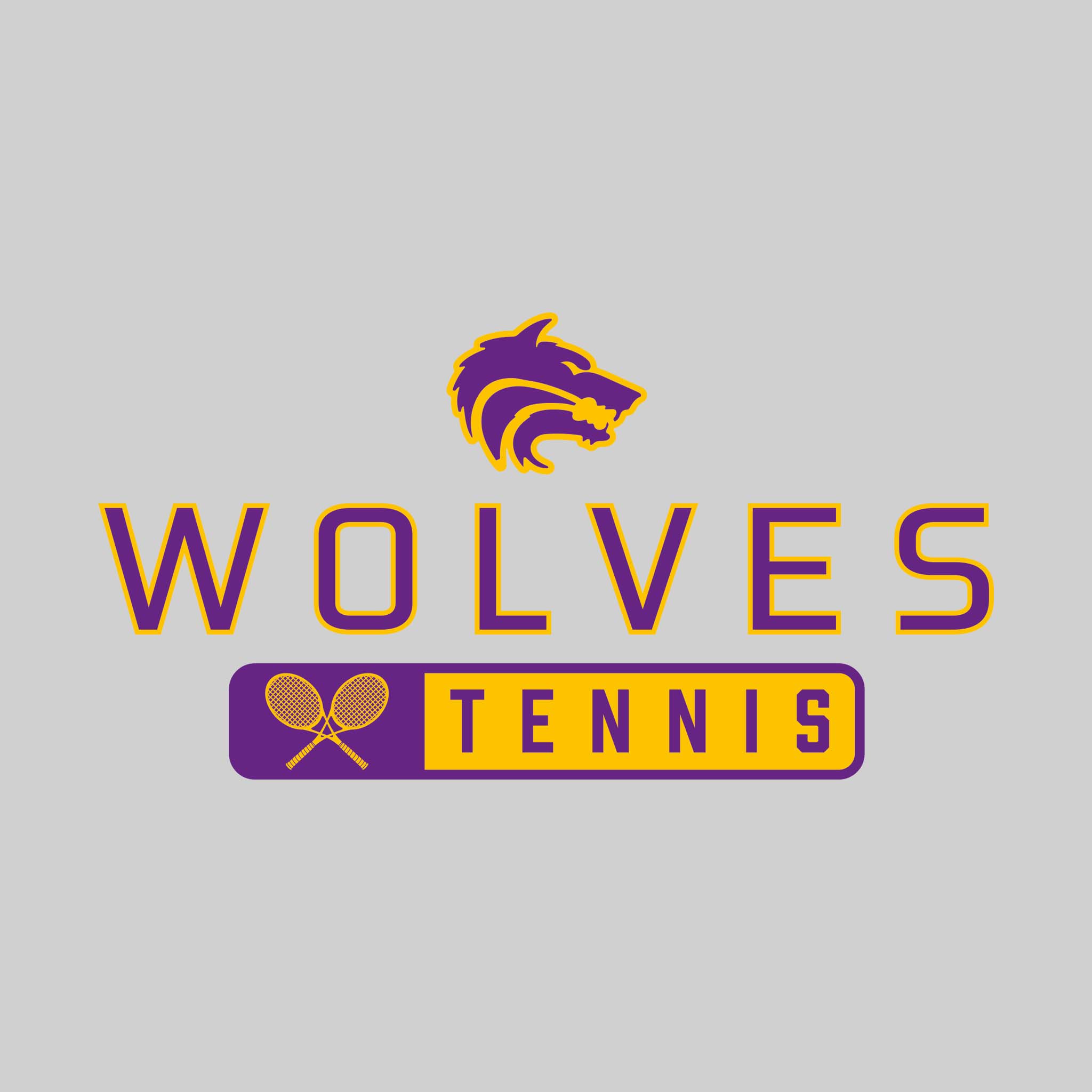 Central Wolves - Tennis - Mascot Over Name with Rounded Rectangle ...