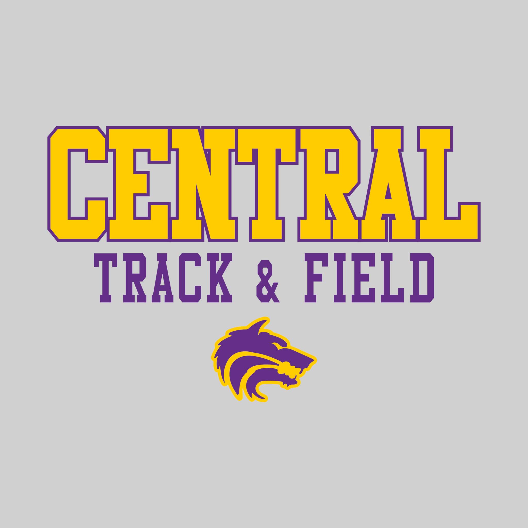 Central Wolves - Track & Field - Outlined School Name Over Track & Fie ...