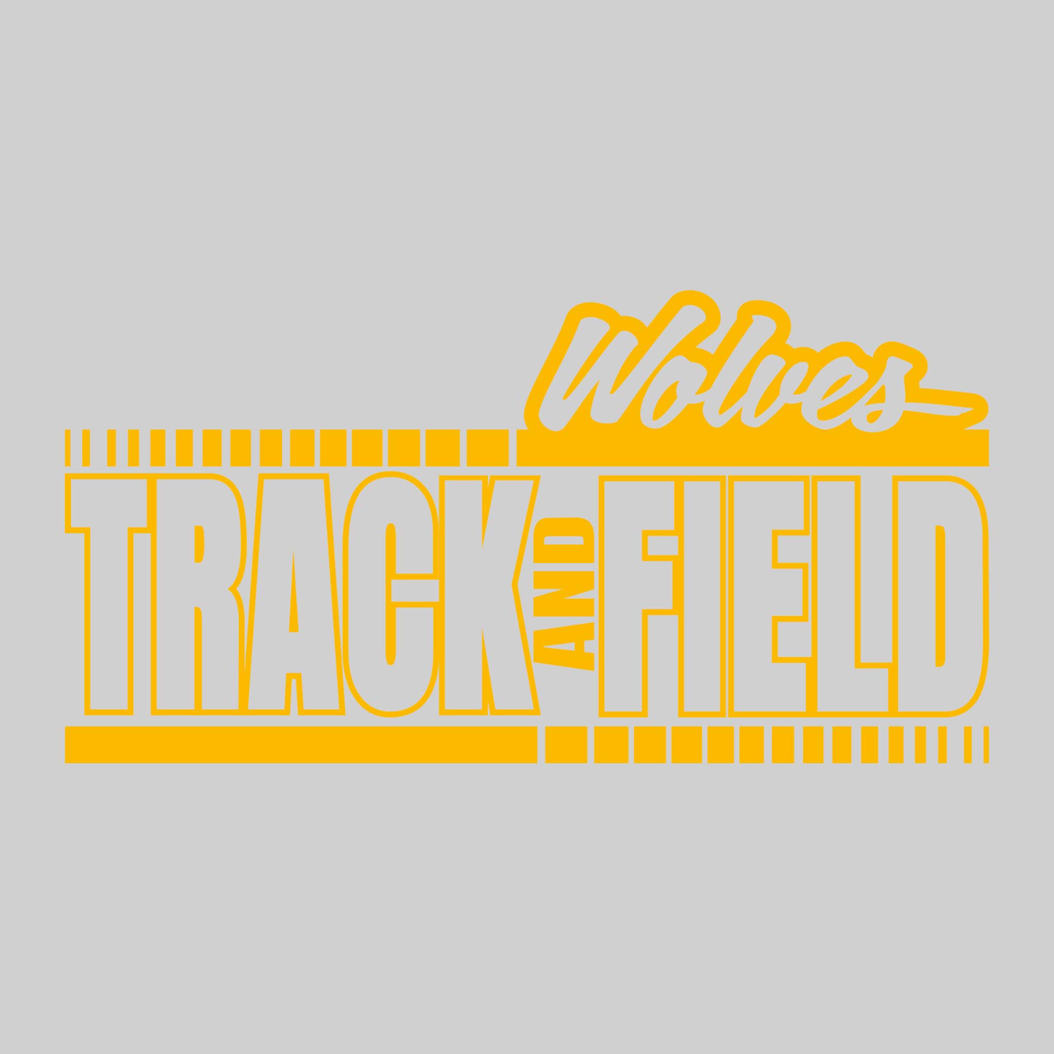 Central Wolves - Track & Field - Outlined Track & Field with Dotted Li ...