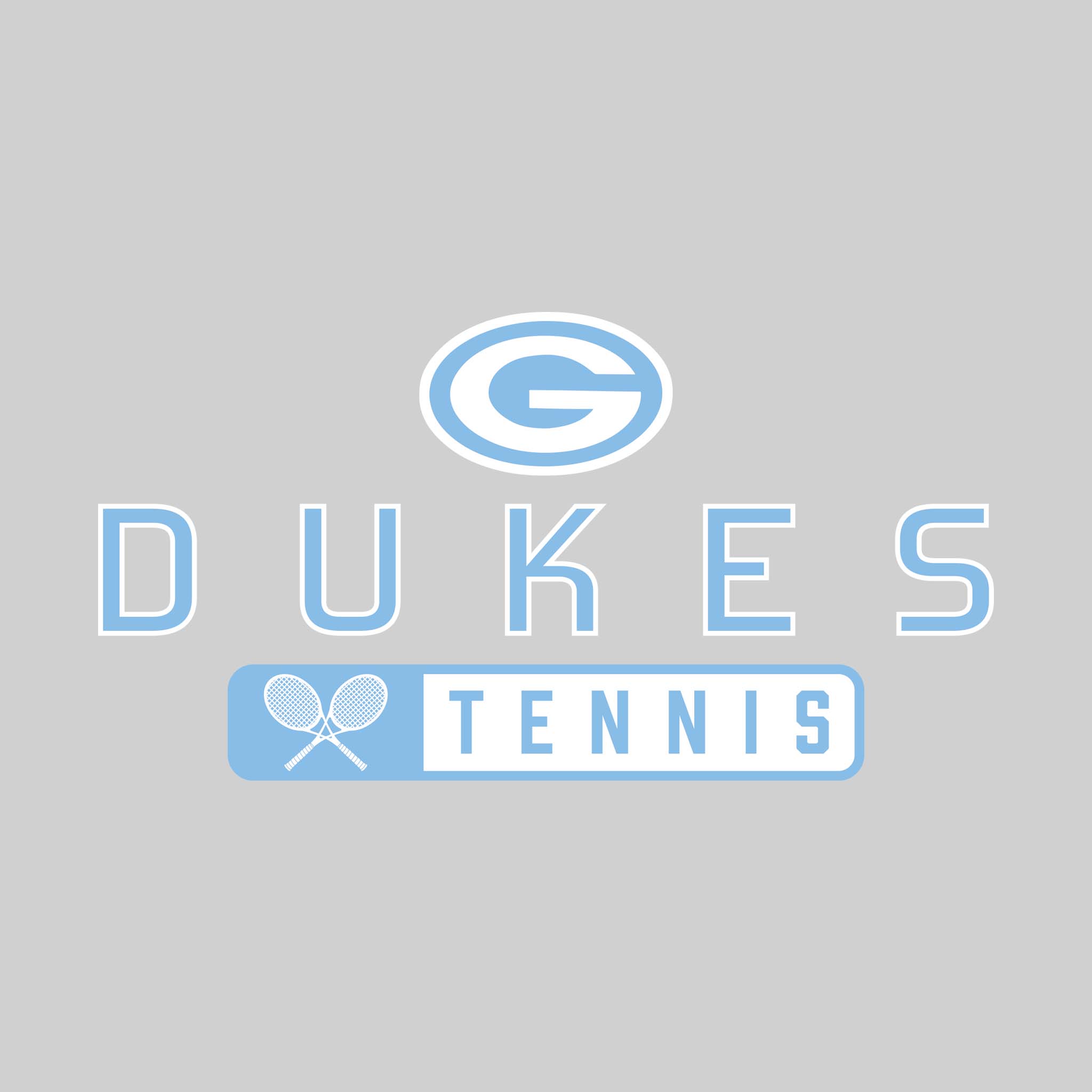 Garber Dukes - Tennis - Mascot Over Name with Rounded Rectangle – Oddly ...