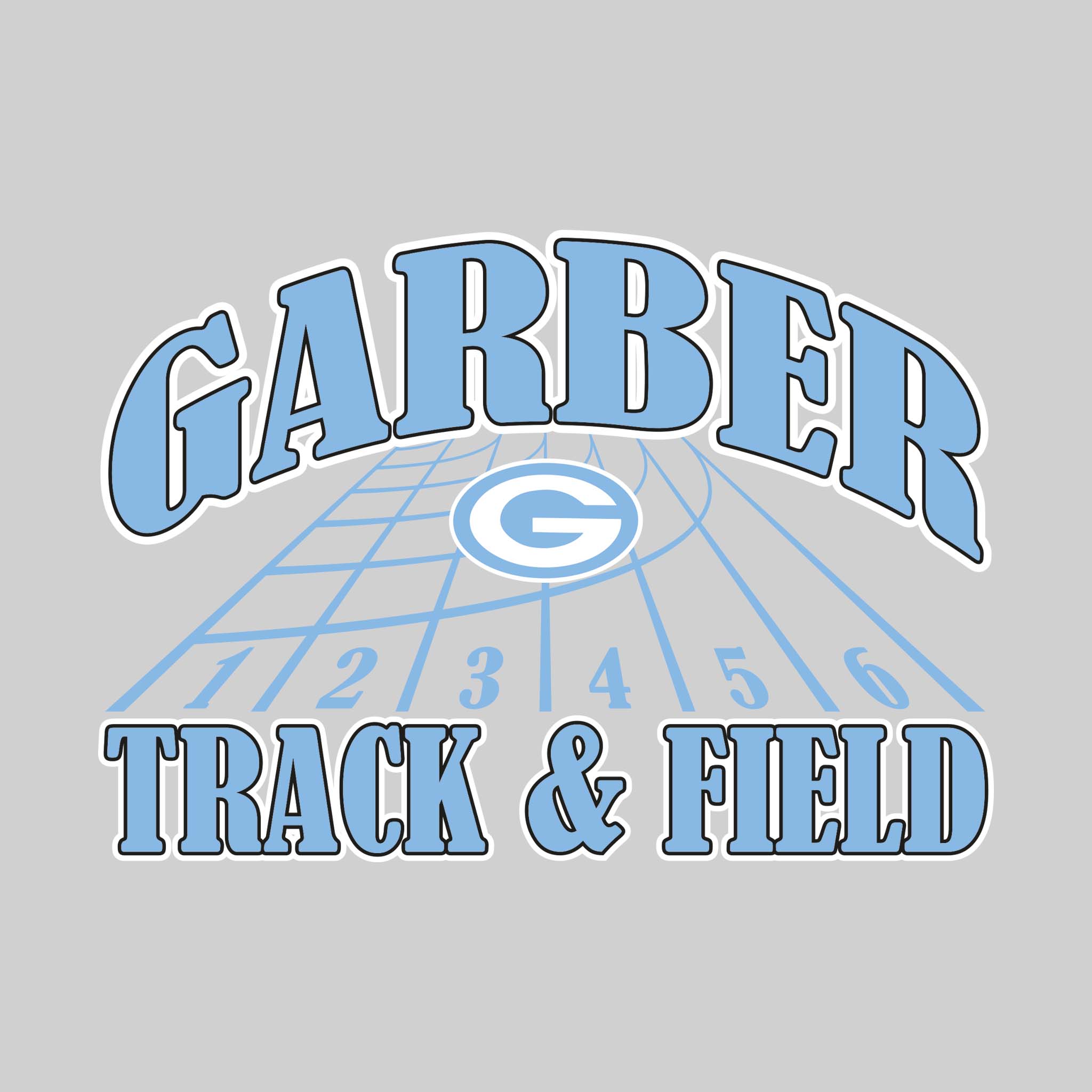 Garber Dukes - Track & Field - Arched School Name with Mascot & Track ...