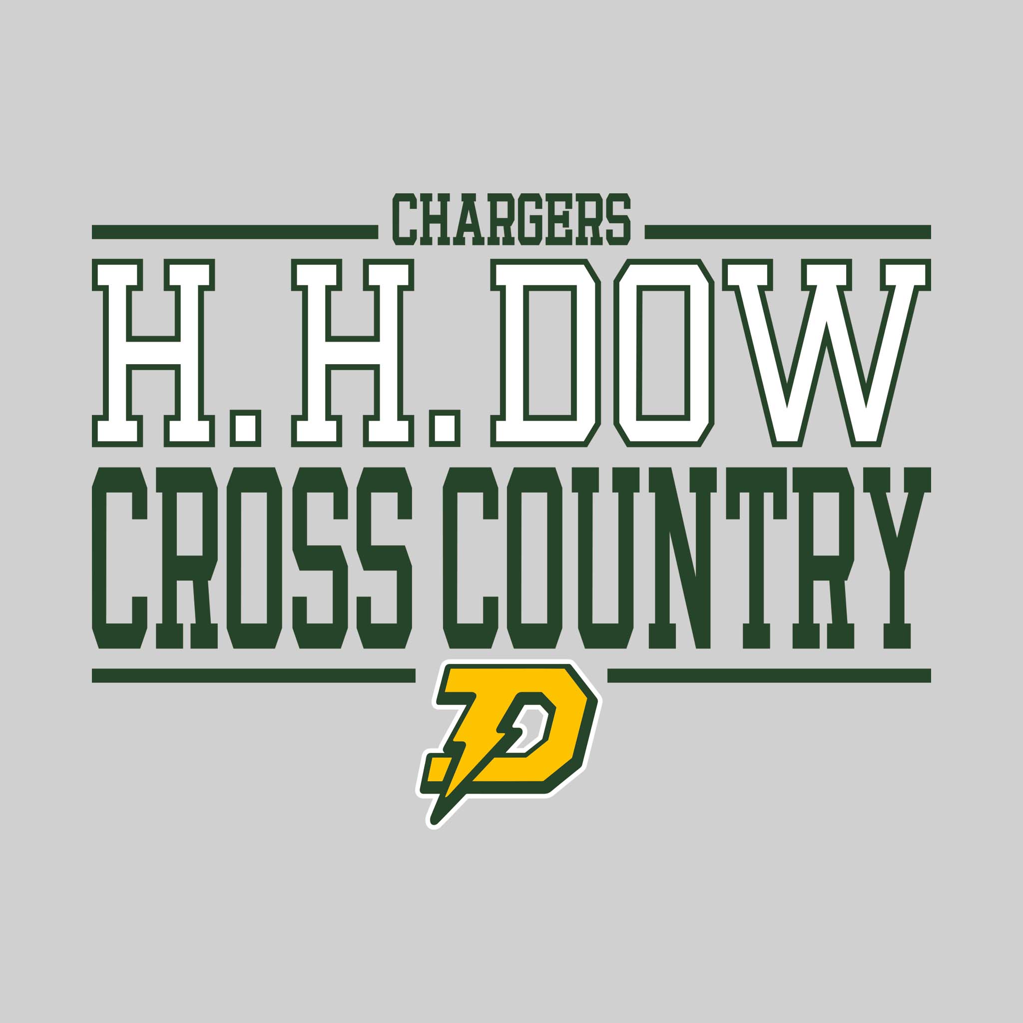 Midland Dow Chargers - Cross Country - Bracketed School Name with Masc ...