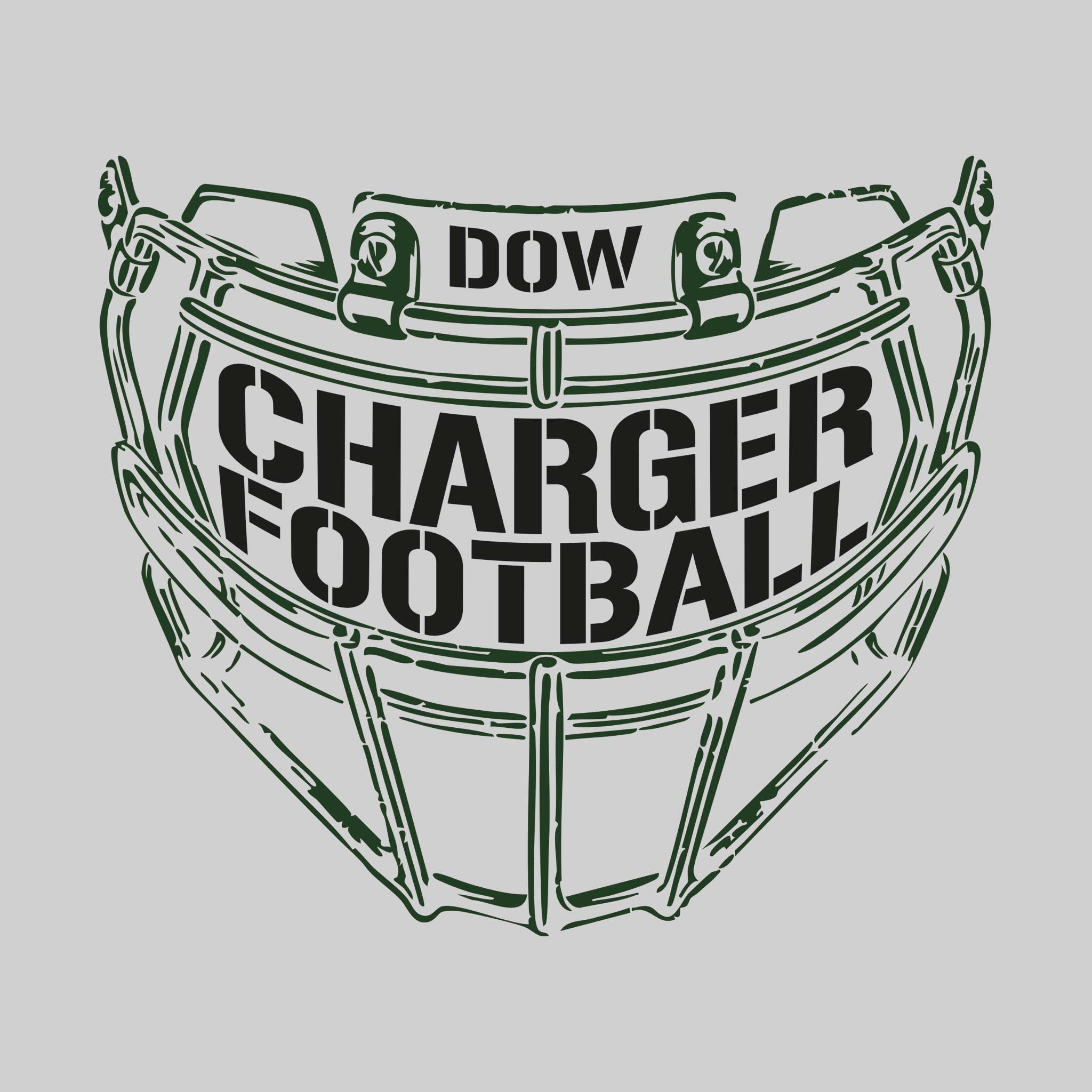 Midland Dow Chargers - Football - Facemask with Text – Oddly Creative ...