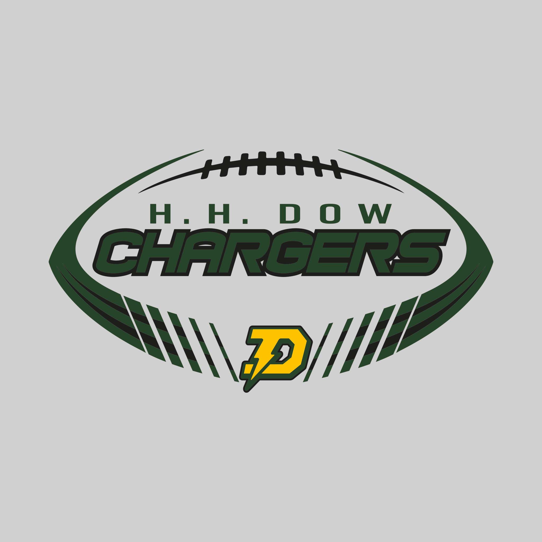 Midland Dow Chargers - Football - Football Shape with Mascot – Oddly ...