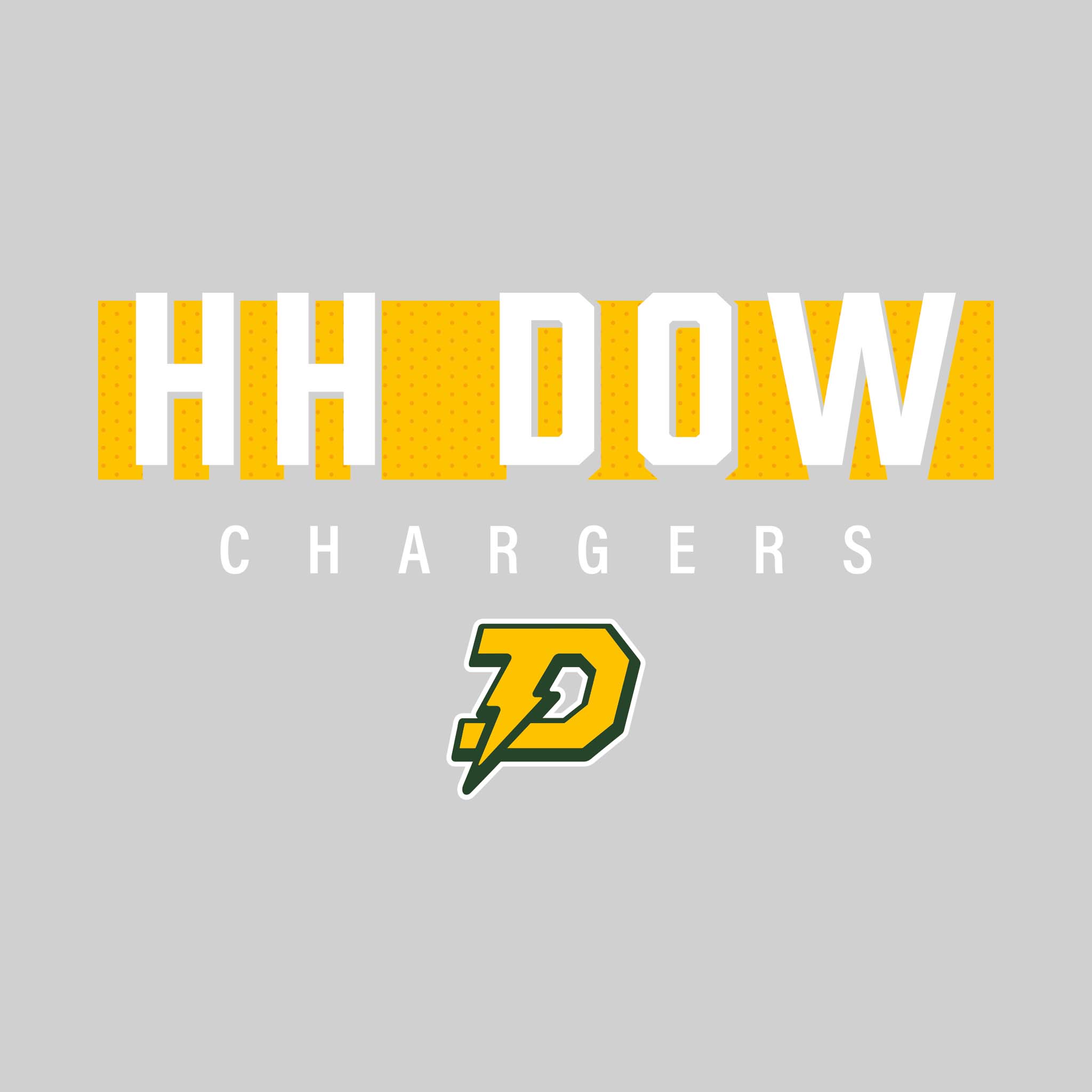 Midland Dow Chargers - Spirit Wear - School Name with Cutout Shadow an ...