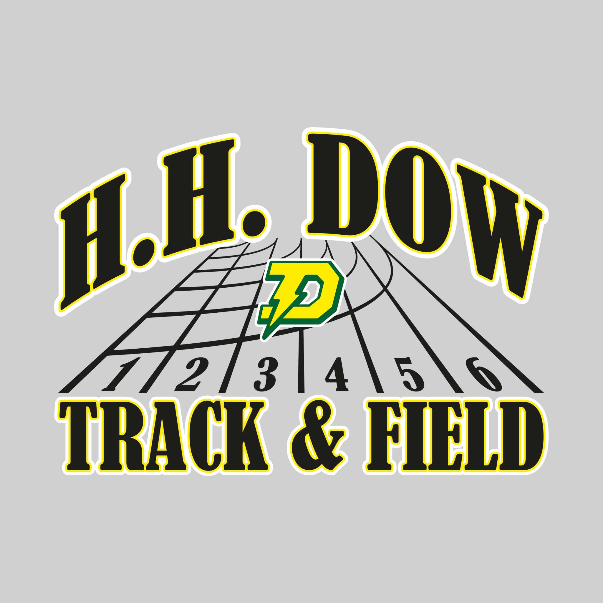 Midland Dow Chargers - Track & Field - Arched School Name with Mascot ...
