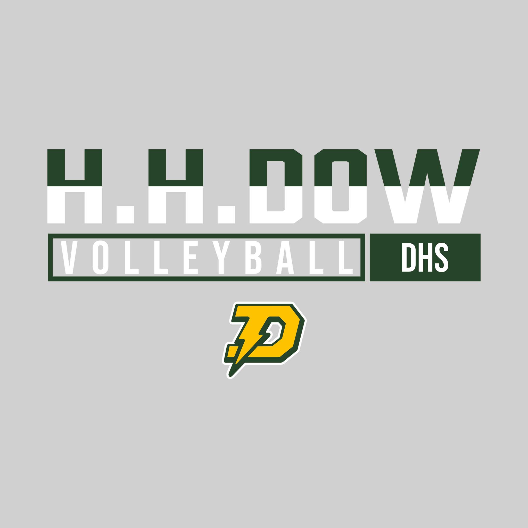 Midland Dow Chargers - Volleyball - Split-Color School Name With Acron ...