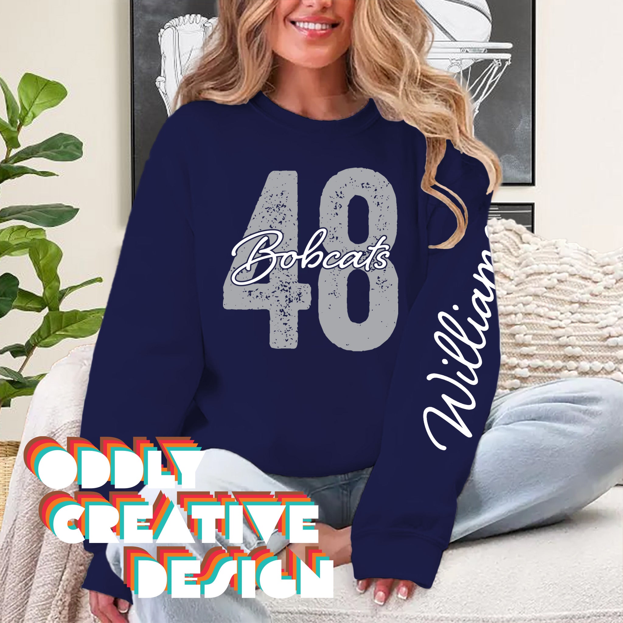 Spirit Wear - Oversized Number with Mascot and Optional Name – Oddly ...